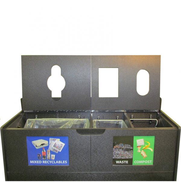 K series 2-Stream Waste-Recycling Receptacle, CD-K2 - Commercial ...